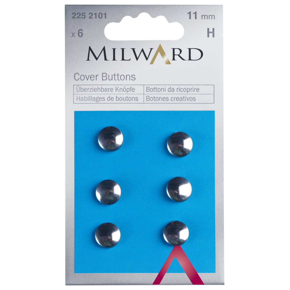 Milward Metal Cover Buttons Silver colour 11mm size — jaycotts.co.uk ...