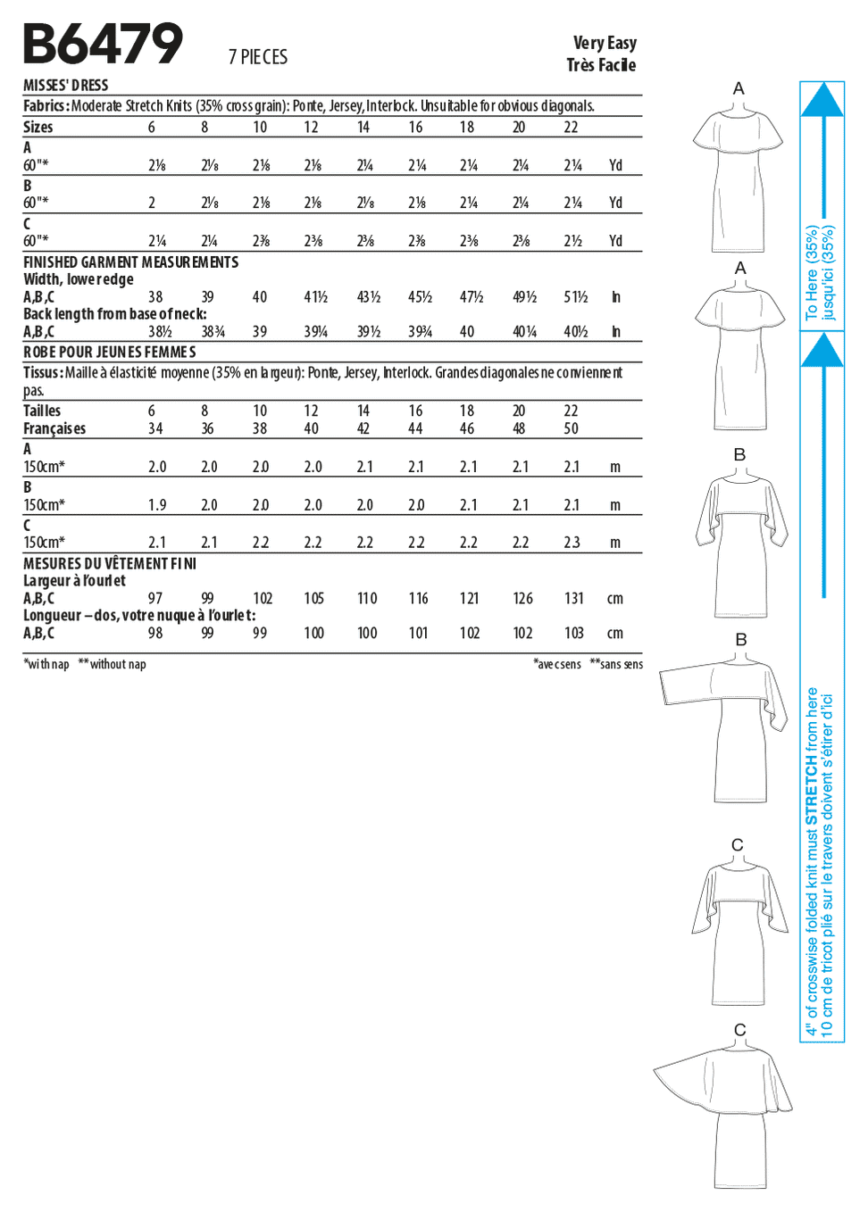 Butterick 6479 Pullover Dresses with Attached Capelets Pattern ...