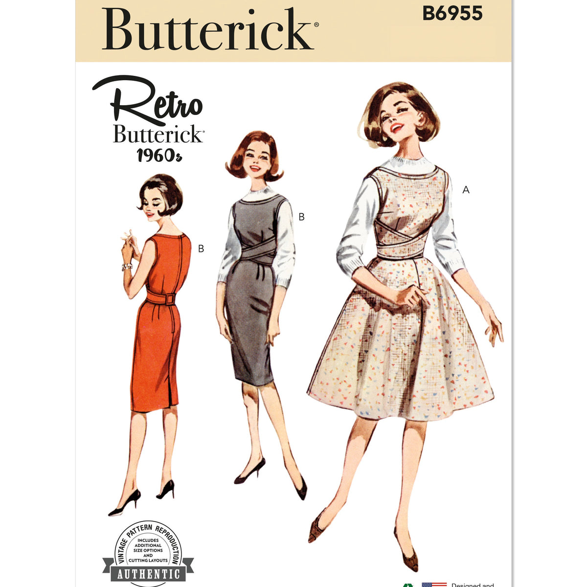 Butterick sewing pattern 6955 Shallow Necked Jumper — jaycotts.co.uk ...