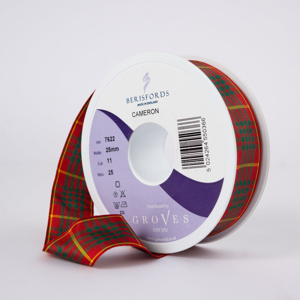 Berisfords Cameron Tartan Ribbon — jaycotts.co.uk - Sewing Supplies