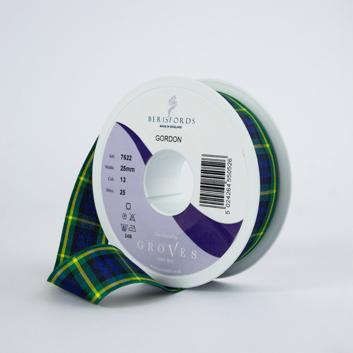 Berisfords Gordon Tartan Ribbon — jaycotts.co.uk - Sewing Supplies