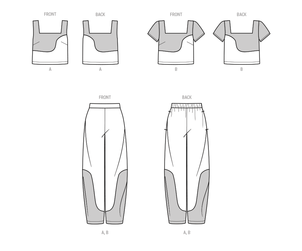 Know Me 2033 Misses' Crop Tops and Pants Sewing Pattern from Jaycotts ...