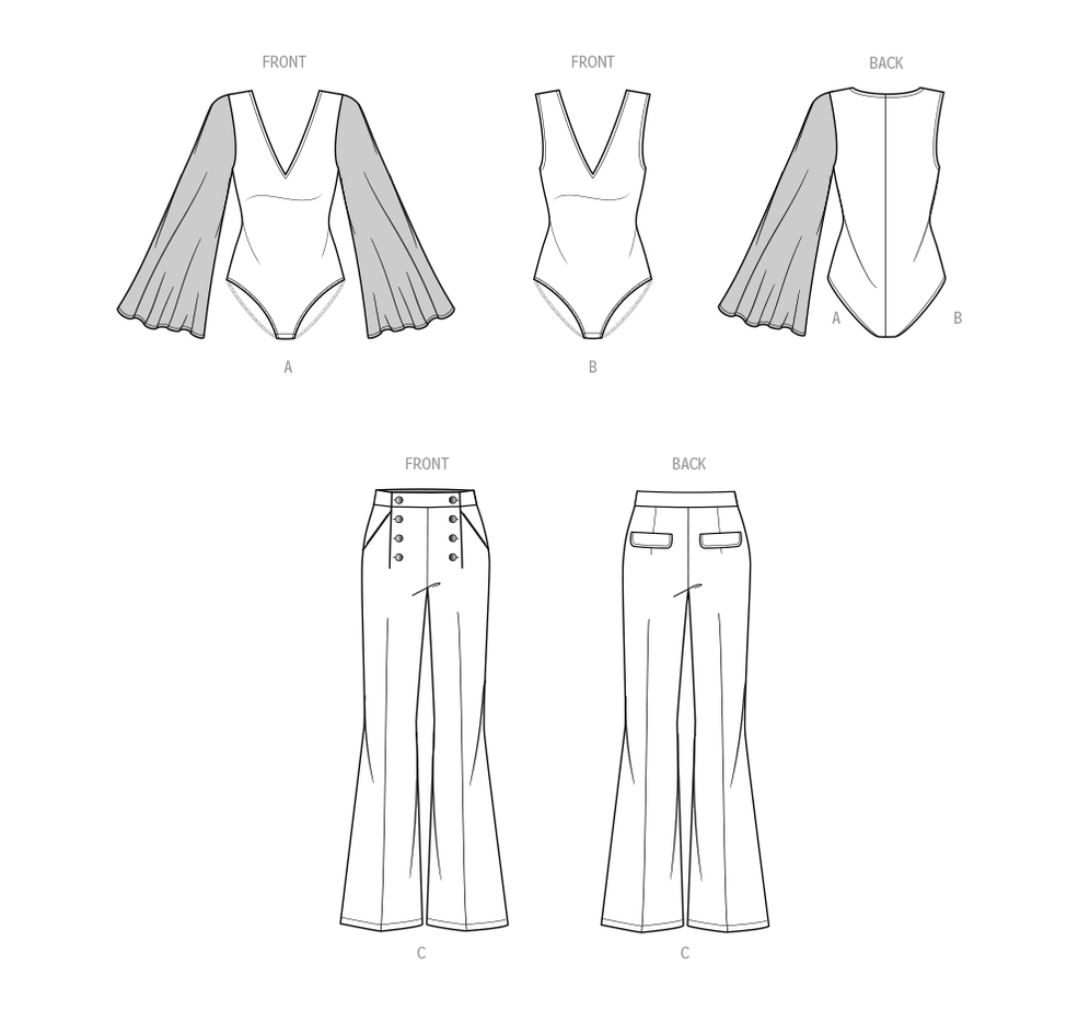 Know Me 2043 sewing pattern Misses’ Bodysuits and Pants — jaycotts.co ...