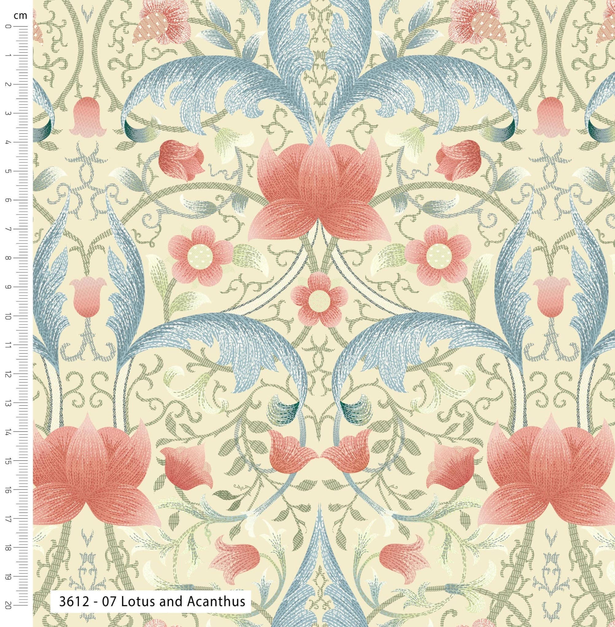 V&A Morris' Muses Organic Cotton Fabric, Lotus & Acanthus — jaycotts.co ...