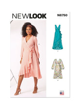 New Look sewing pattern 6750 Misses' Wrap Dress With Length and Sleeve ...