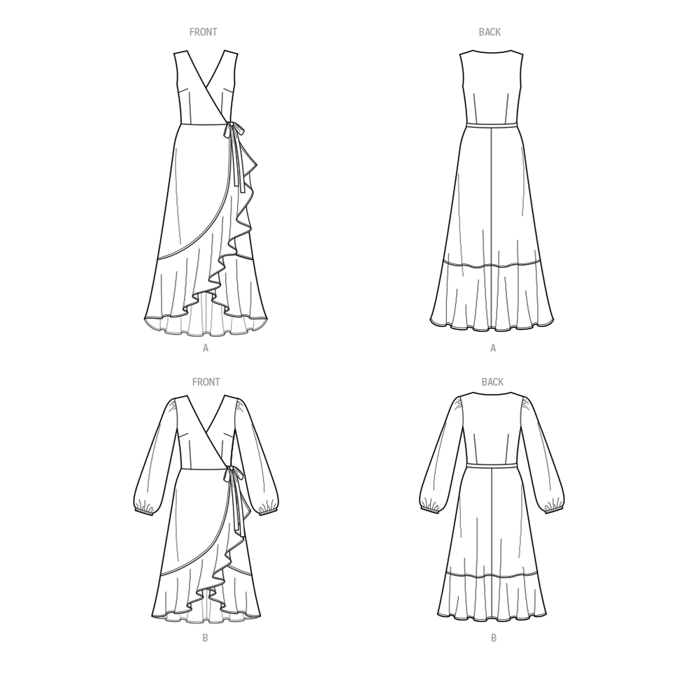 New Look sewing pattern 6750 Misses' Wrap Dress With Length and Sleeve ...