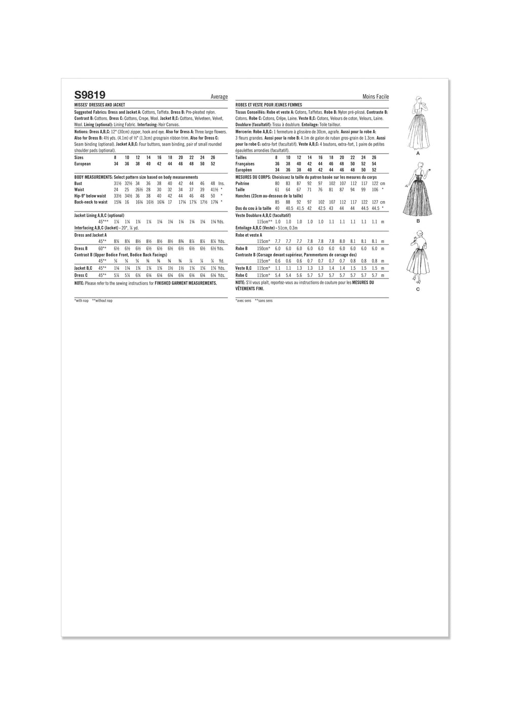 Simplicity sewing pattern 9819 Misses' Dresses and Jacket — jaycotts.co ...