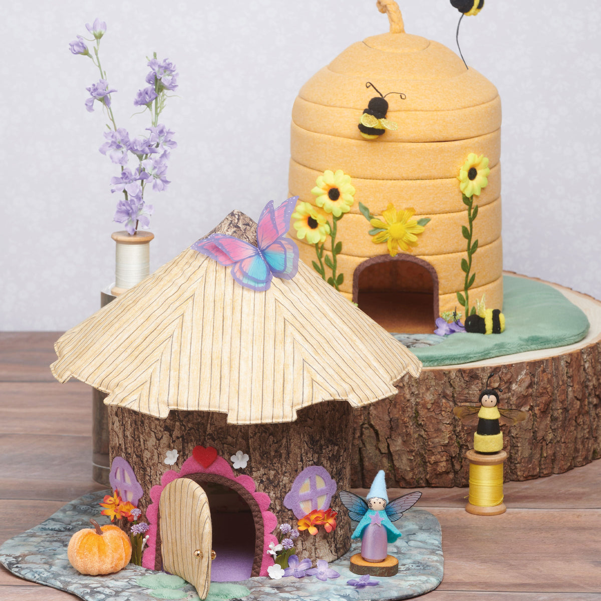 Simplicity sewing pattern 9839 Fabric Critter Houses and Peg Doll Acce ...