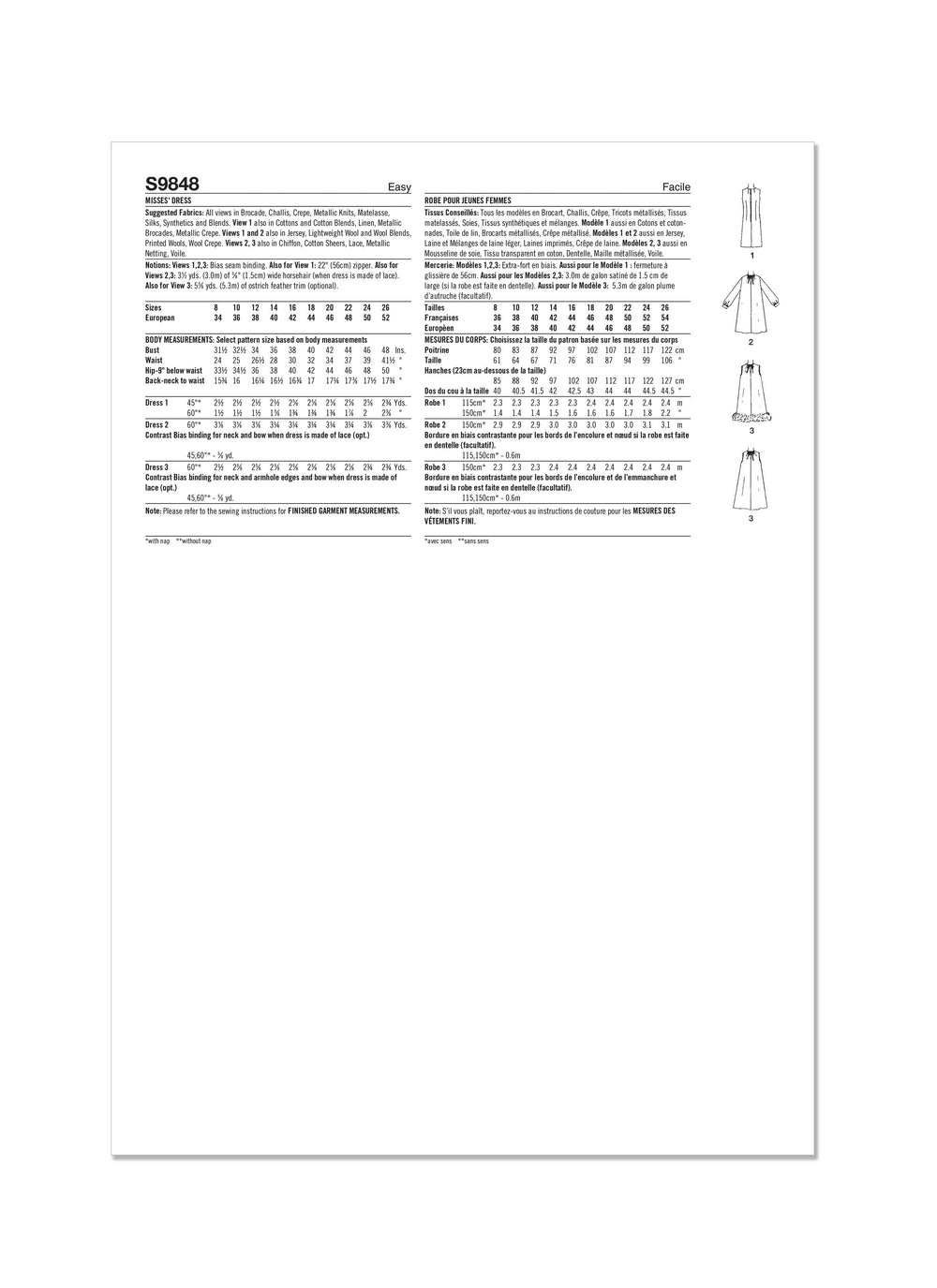 Simplicity Sewing Pattern 9848 Misses' Dresses — jaycotts.co.uk ...