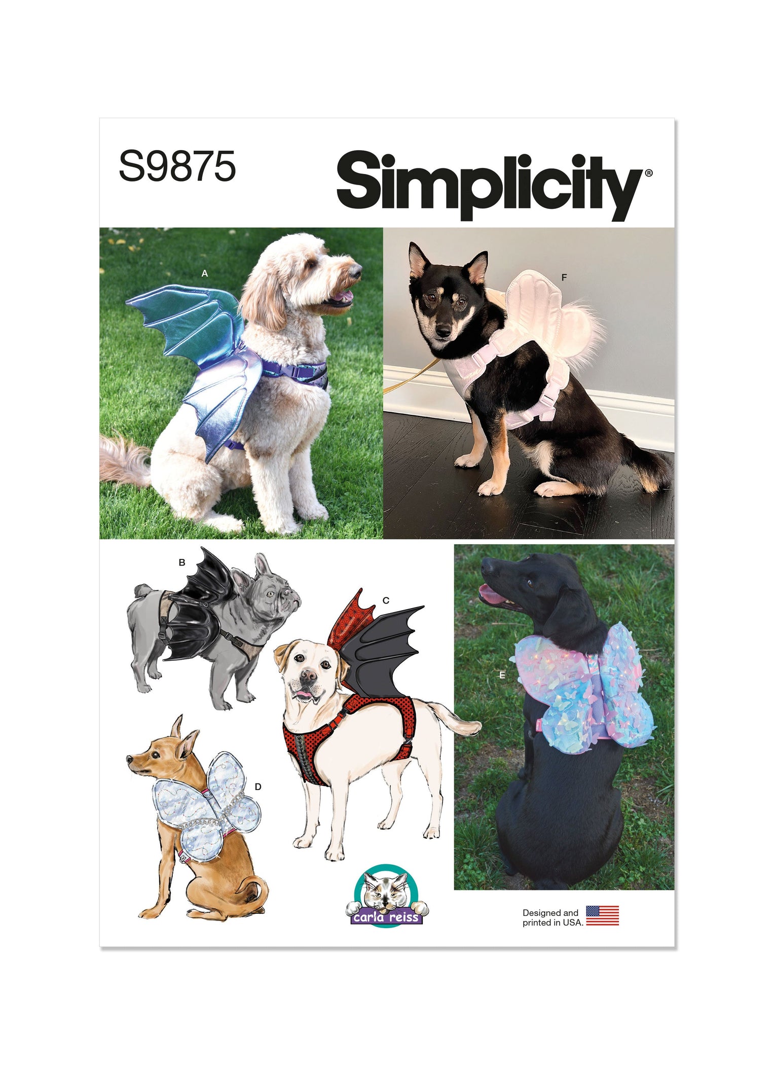 Simplicity Sewing Pattern 9875 Dog Harness with Wings — jaycotts.co.uk ...