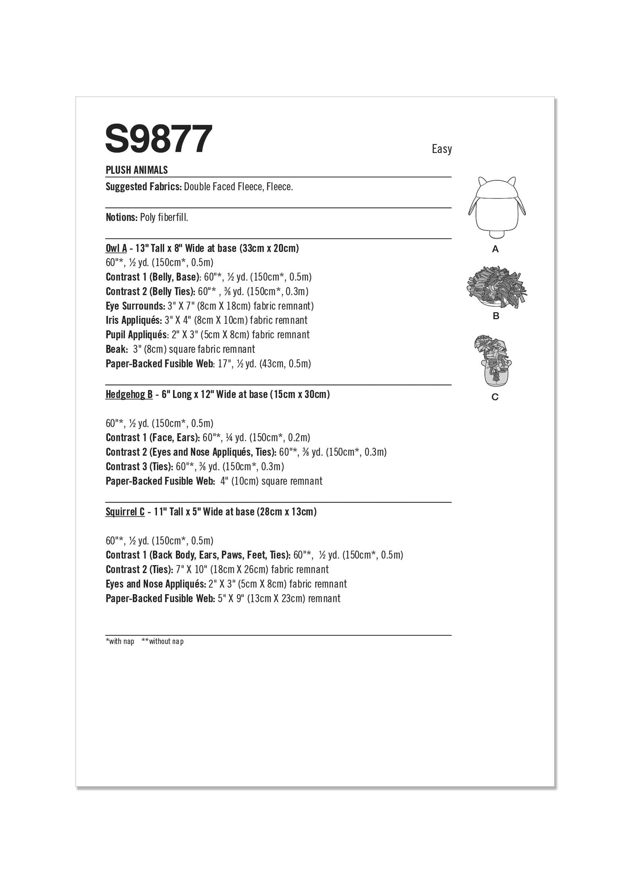 Simplicity Sewing Pattern 9877 Plush Animals — jaycotts.co.uk - Sewing ...