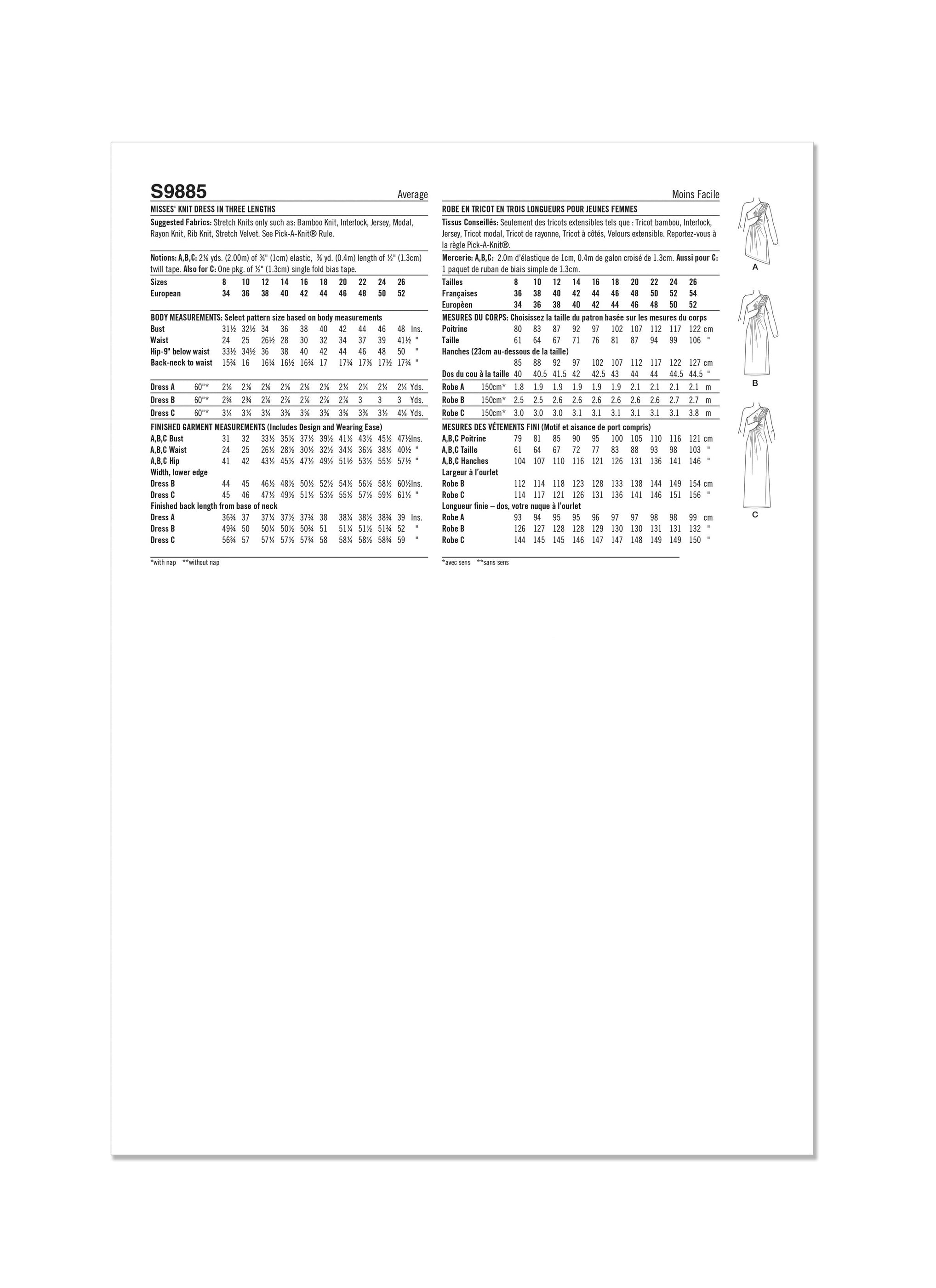 Misses' Knit Dress in Three Lengths Simplicity Sewing Pattern number ...