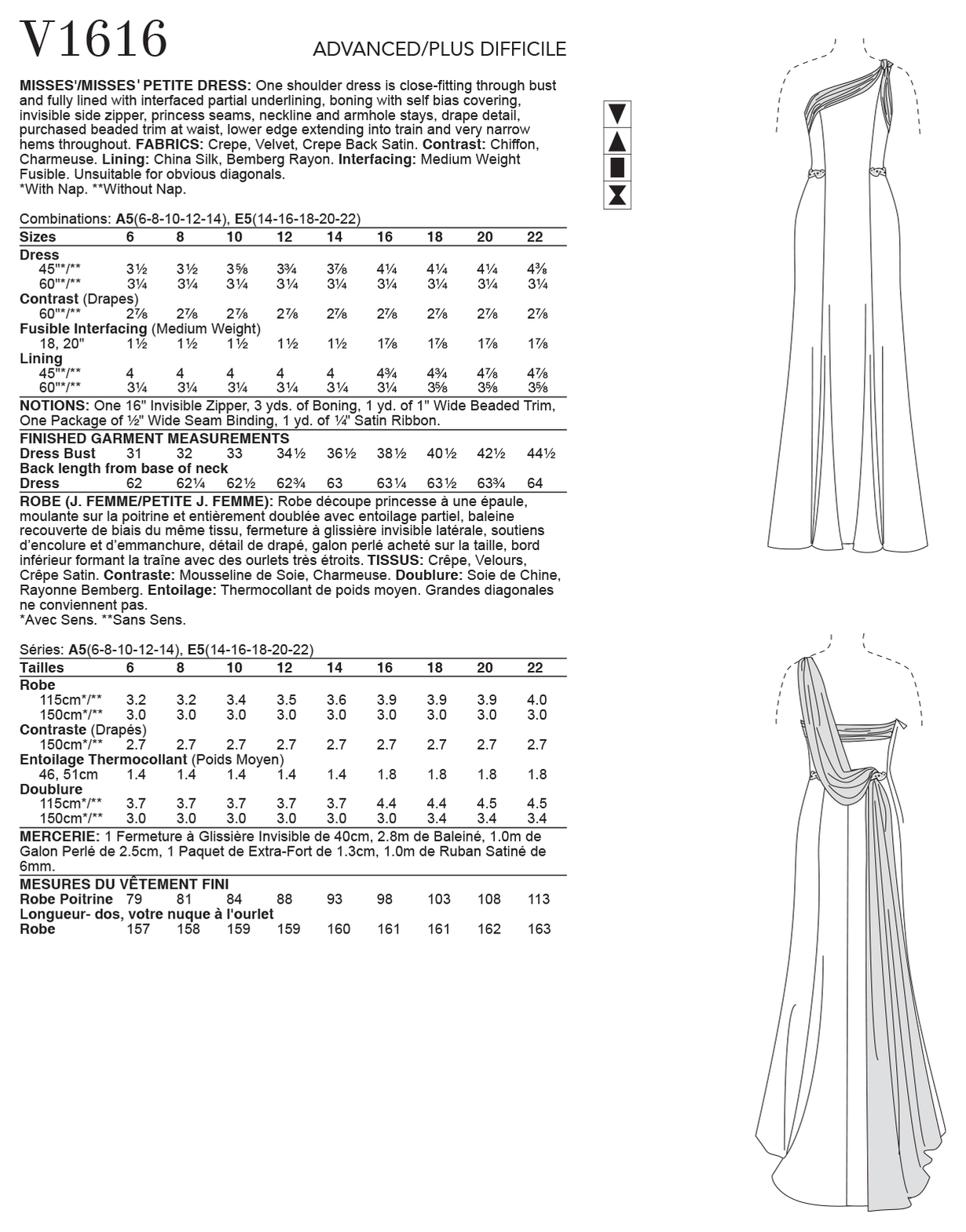 Vogue Pattern 1616 Misses'/Petite Dress — jaycotts.co.uk - Sewing Supplies