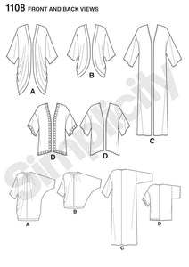 Simplicity Pattern: S1108 Kimono's in Different Styles — jaycotts.co.uk ...