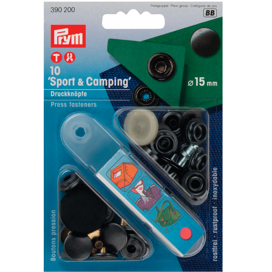 Prym Press Studs (Non-Sew) - Gun Black 15mm Heavyweight: Pack of 10 ...