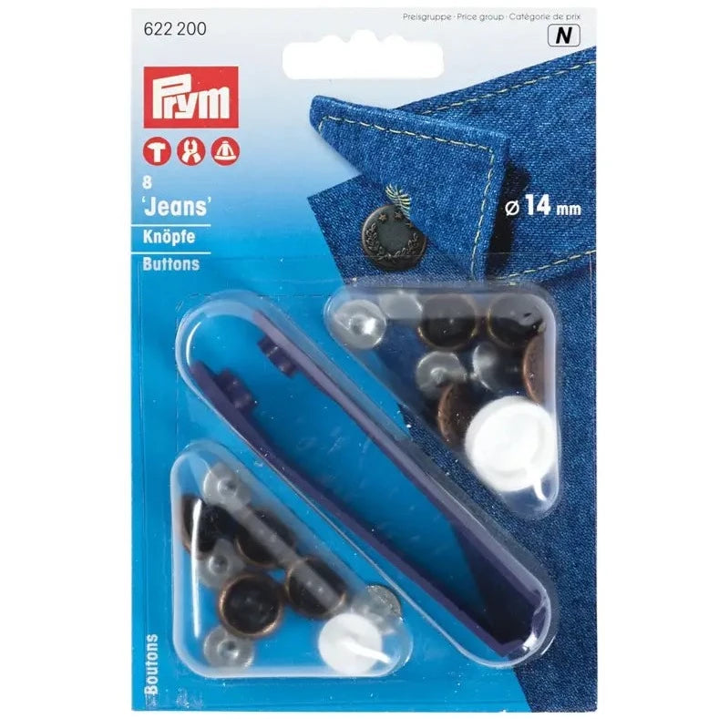 Prym Antique Copper Jeans Buttons — jaycotts.co.uk - Sewing Supplies