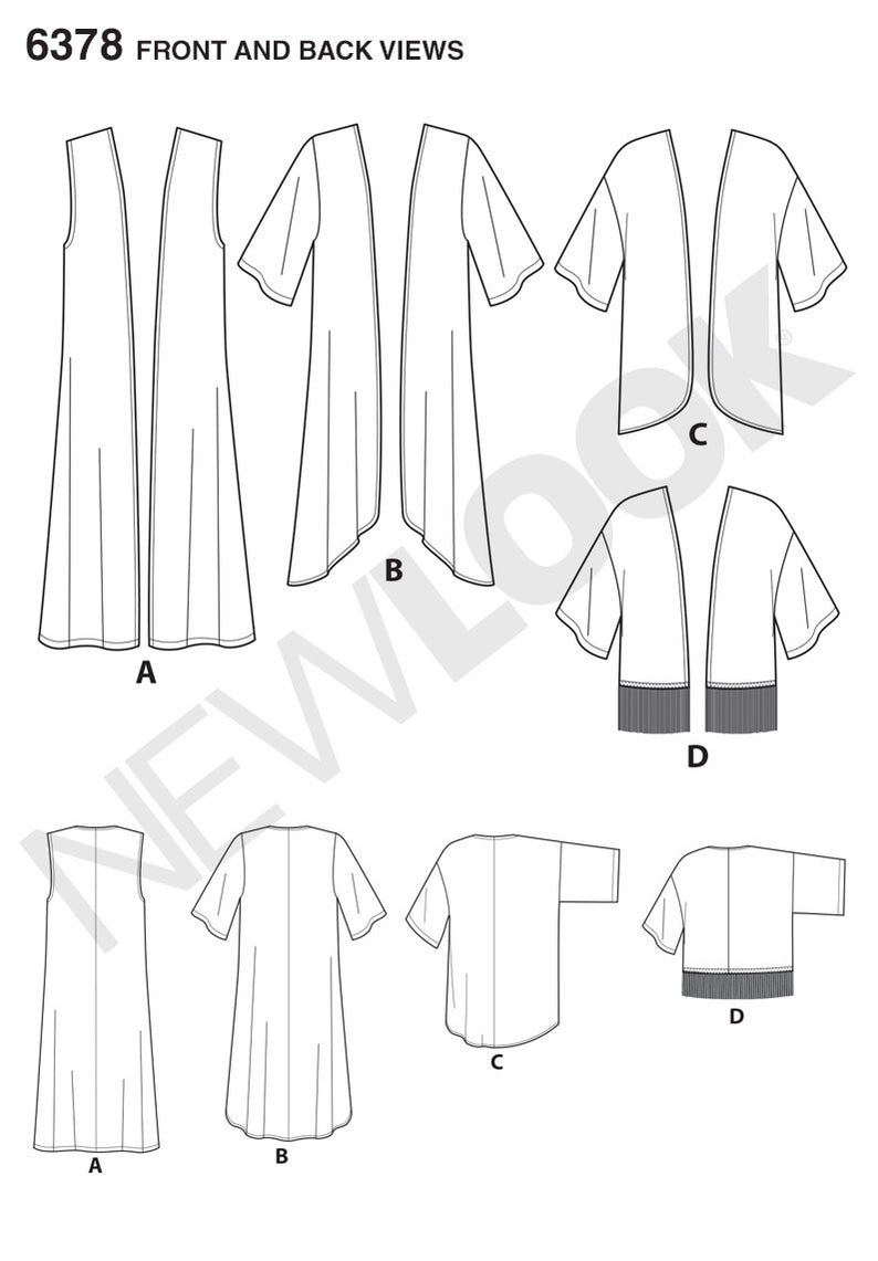 New Look Pattern: NL6378 Misses' Easy Kimonos — jaycotts.co.uk - Sewing ...