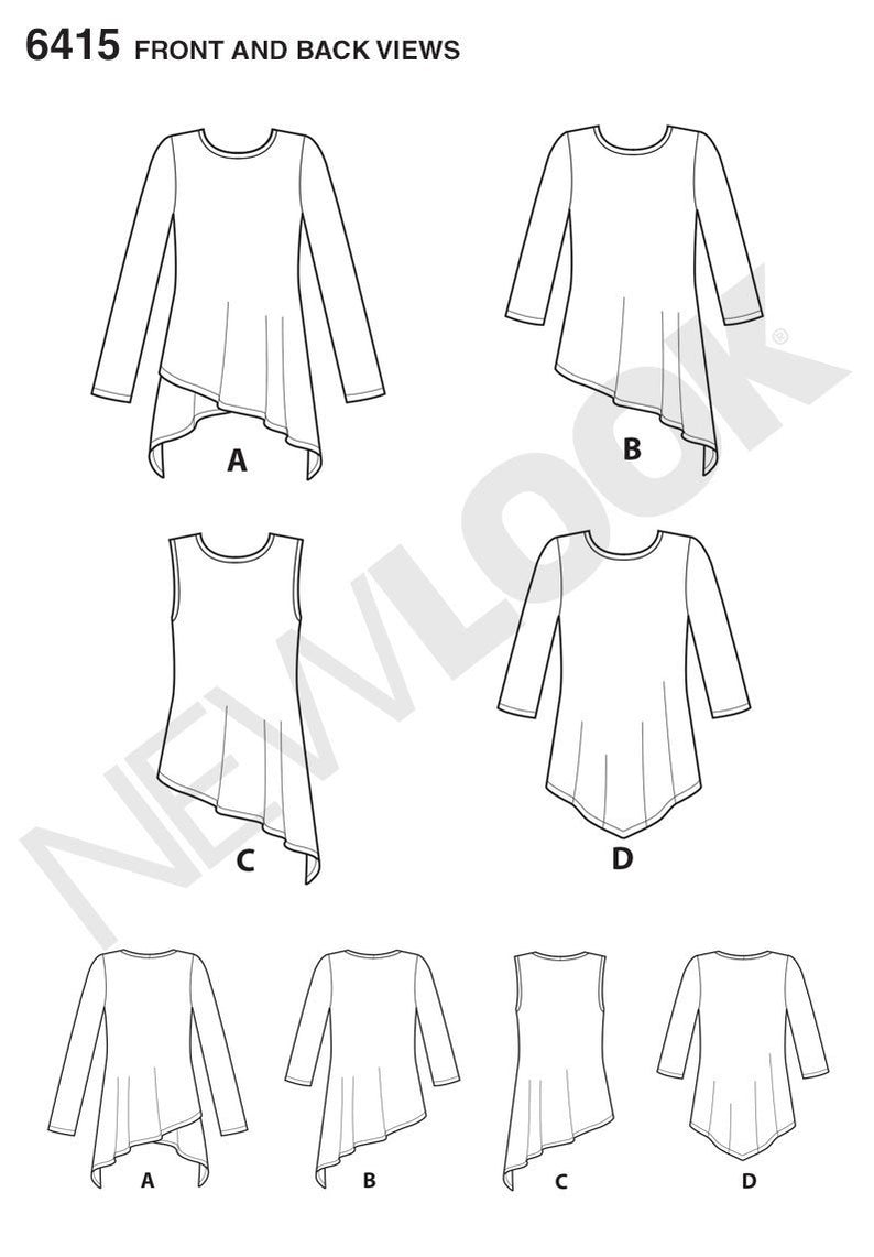 New Look sewing pattern 6415 Misses' Knit Tunics — jaycotts.co.uk ...