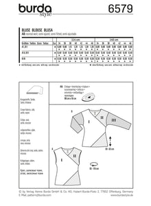 BD6579 Burda Style Pattern 6579 Blouse — jaycotts.co.uk - Sewing Supplies