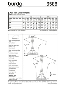BD6588 Burda Style Pattern 6588 Jacket — jaycotts.co.uk - Sewing Supplies