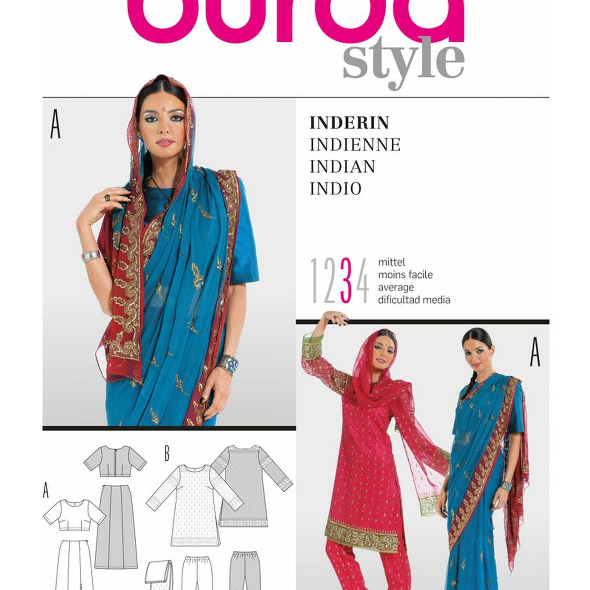 Burda 7701 Womens' Traditional Sari Pattern — jaycotts.co.uk - Sewing ...