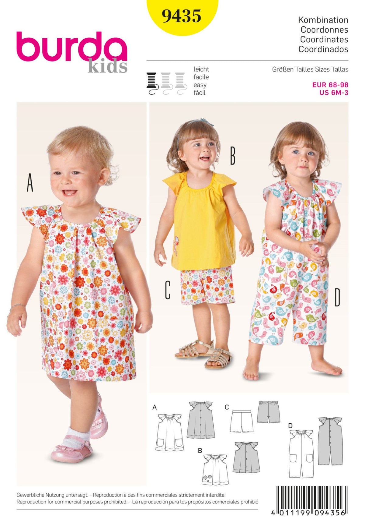 Burda Sewing Pattern: 9435 Baby Coordinates | Easy — jaycotts.co.uk ...