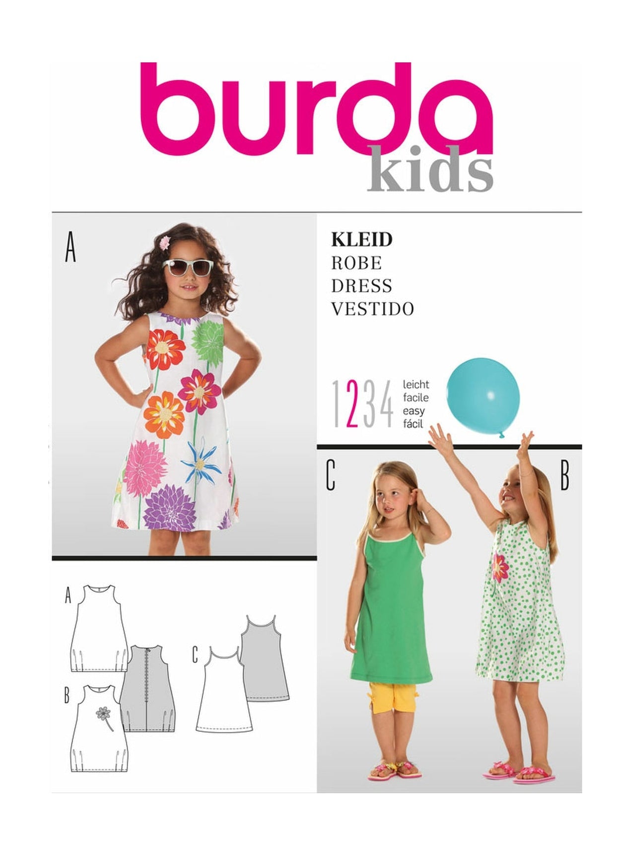Burda 9544 Girls' Summer Dress Pattern — jaycotts.co.uk - Sewing Supplies