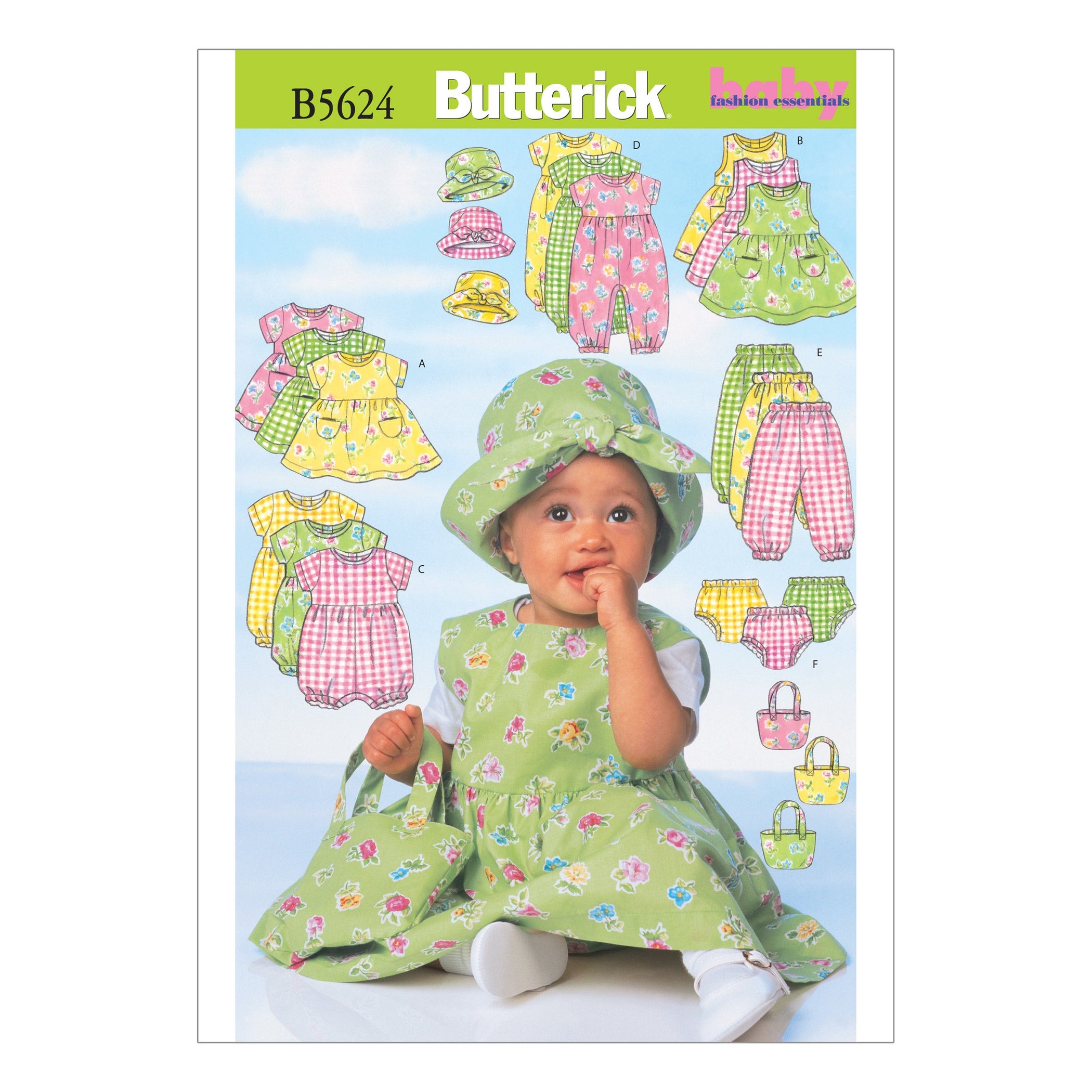 Butterick Pattern: B5624 Infants' Dress, Jumper, Romper, Jumpsuit ...