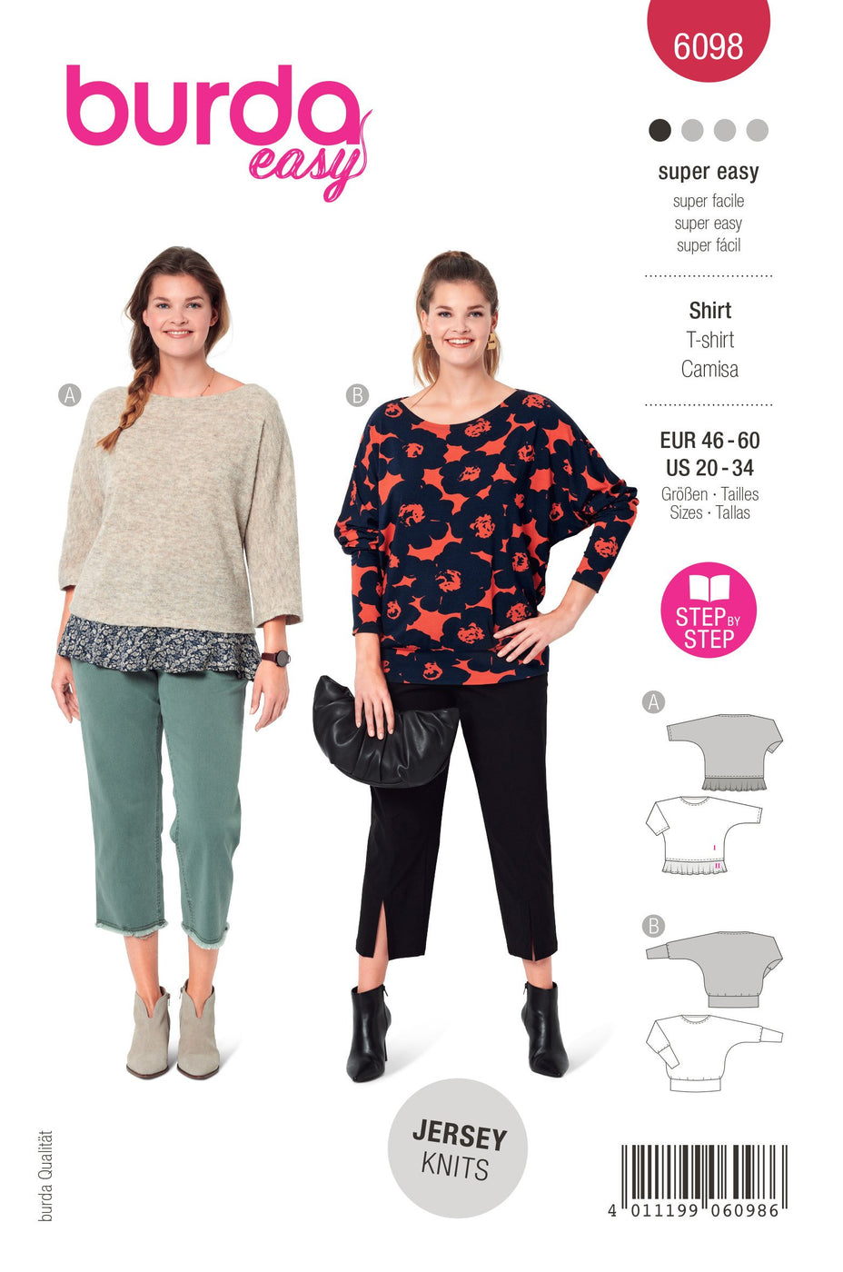 Burda Style Pattern 6098 Misses' Top with Kimono Sleeves — jaycotts.co ...