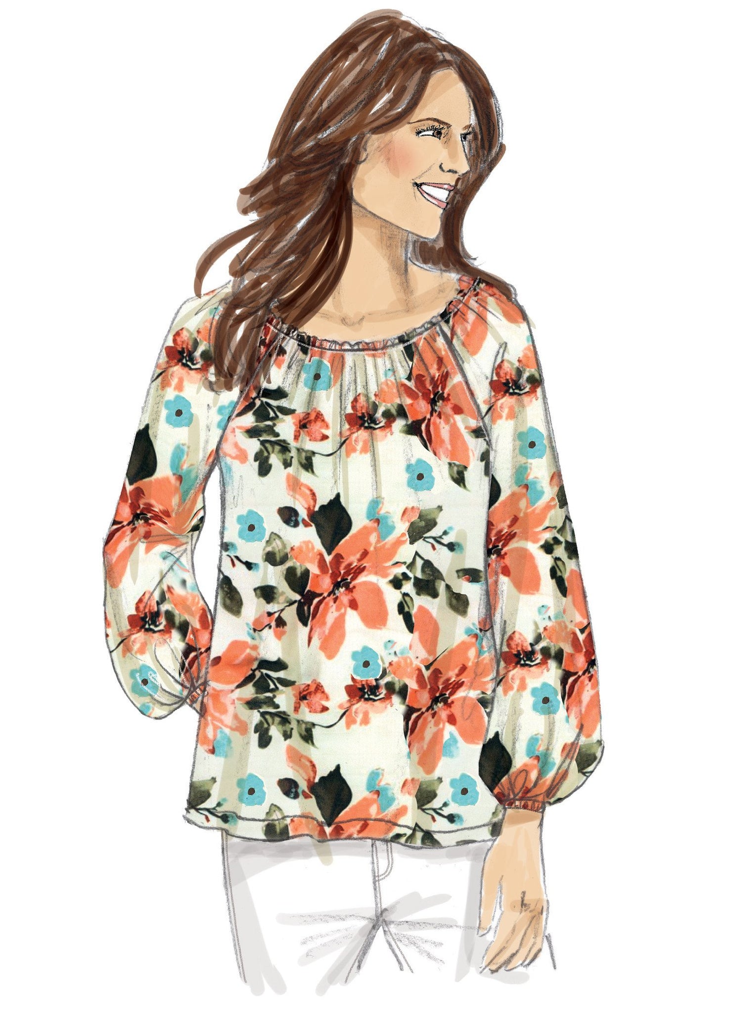 Butterick 6455 Misses' Gathered, Raglan Sleeve Tops Pattern — jaycotts ...