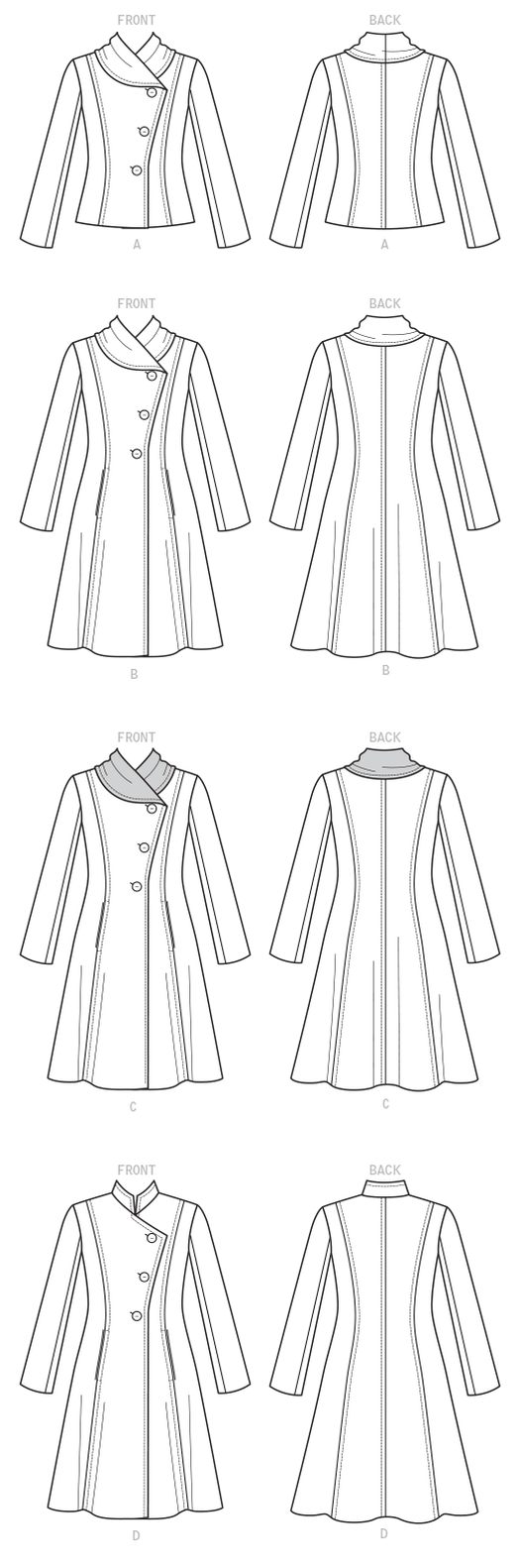 Butterick 6497 MISSES'/MISS PETITE JACKET AND COAT pattern — jaycotts ...