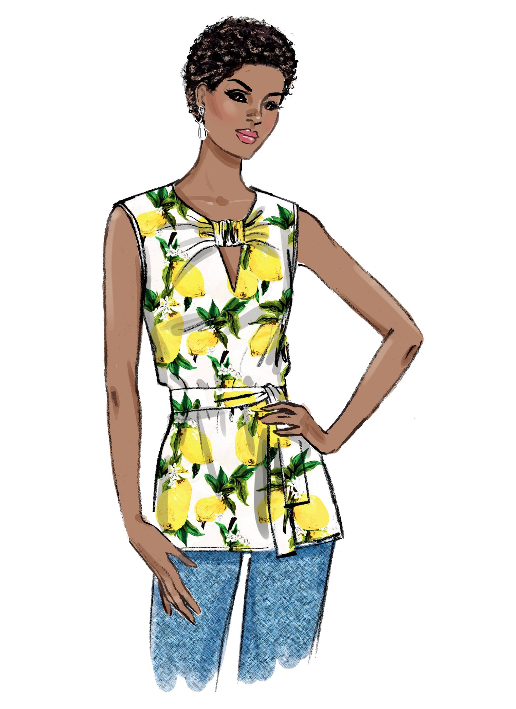 Butterick 6876 sewing pattern Misses' Tunic with Sash and Top ...