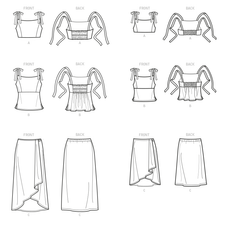 Butterick 6879 sewing pattern Children's and Misses' Tops and Skirt ...