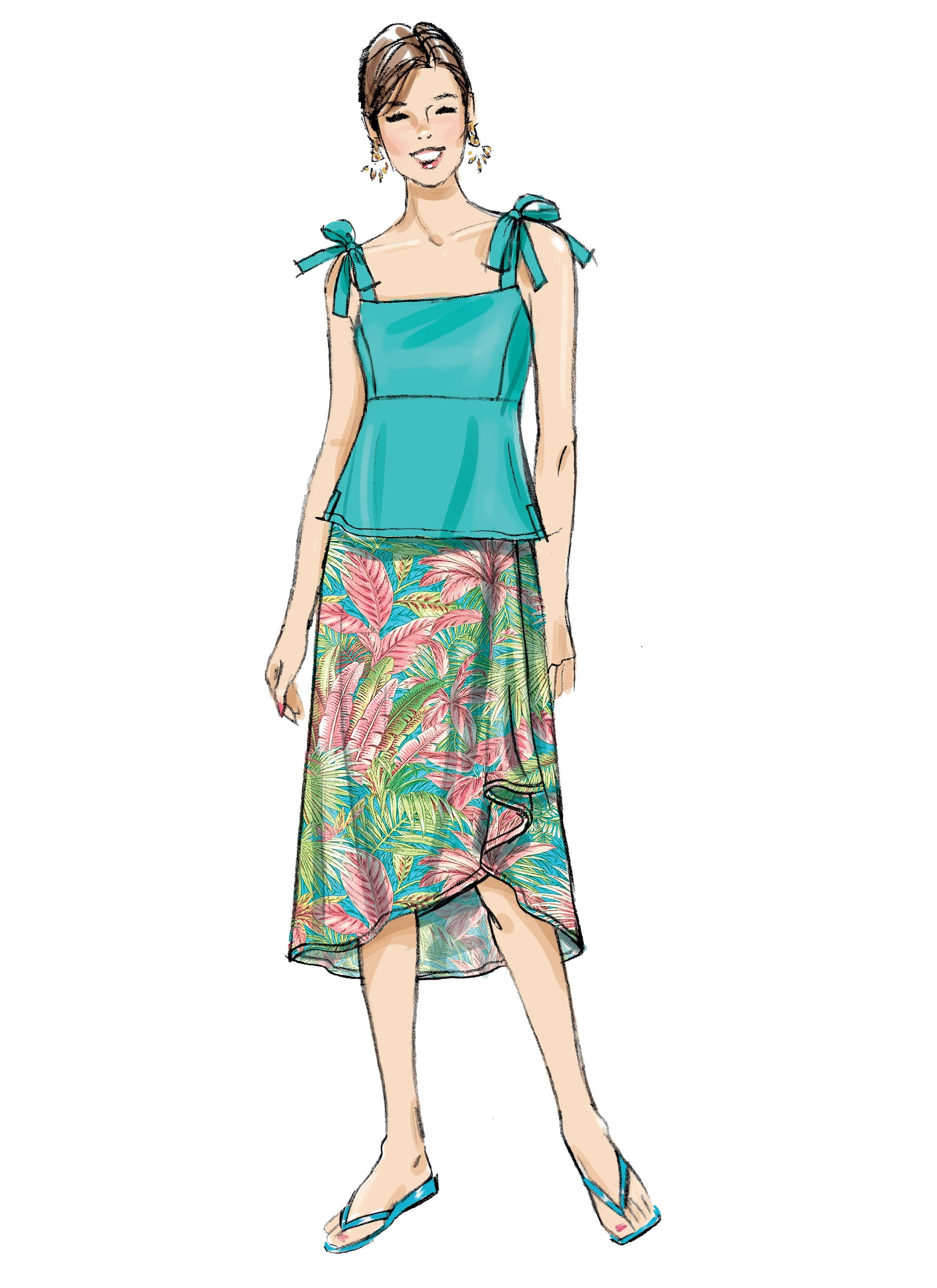 Butterick 6879 sewing pattern Children's and Misses' Tops and Skirt ...