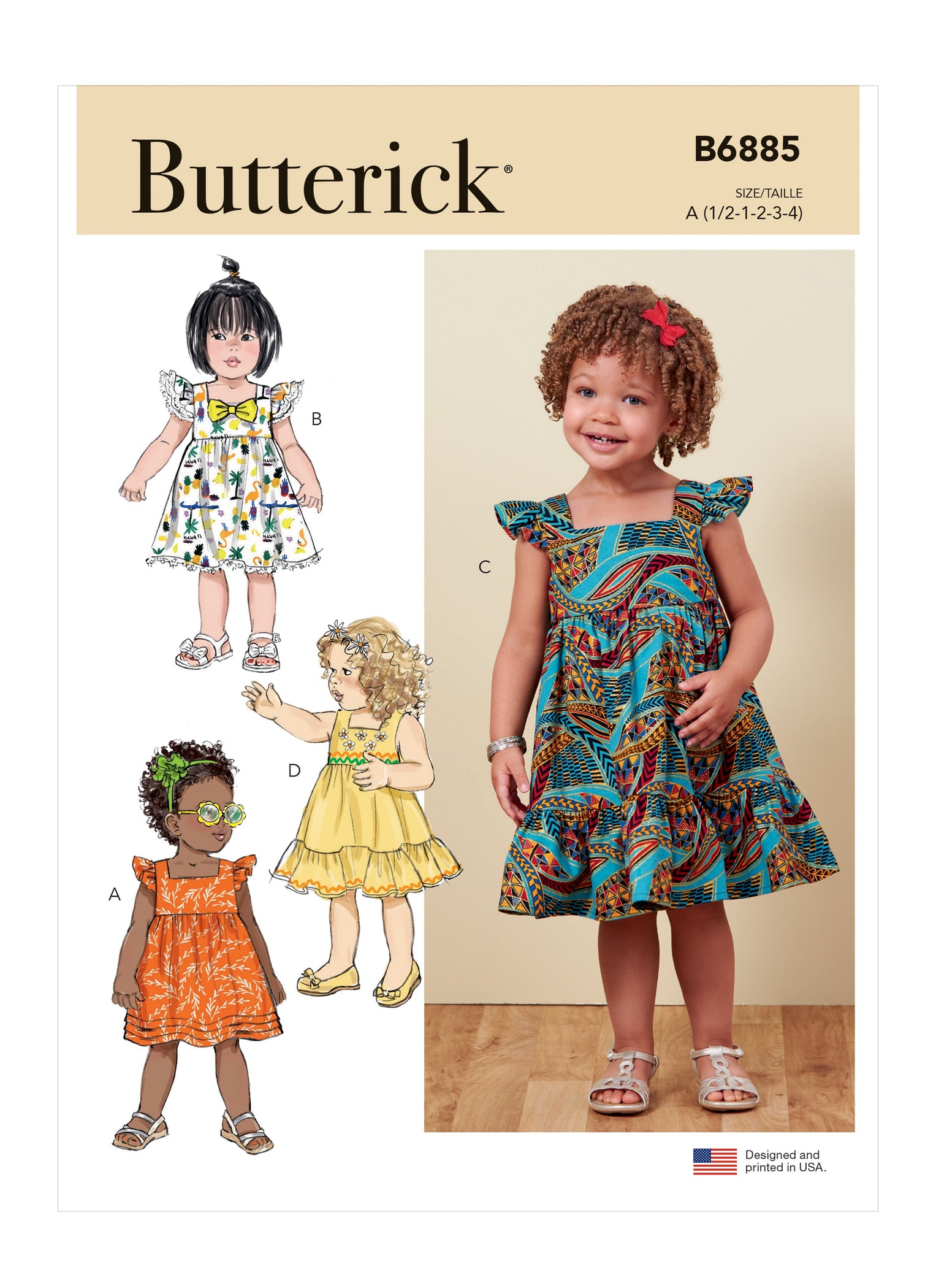 Butterick 6885 sewing pattern Toddlers' Dress — jaycotts.co.uk - Sewing ...