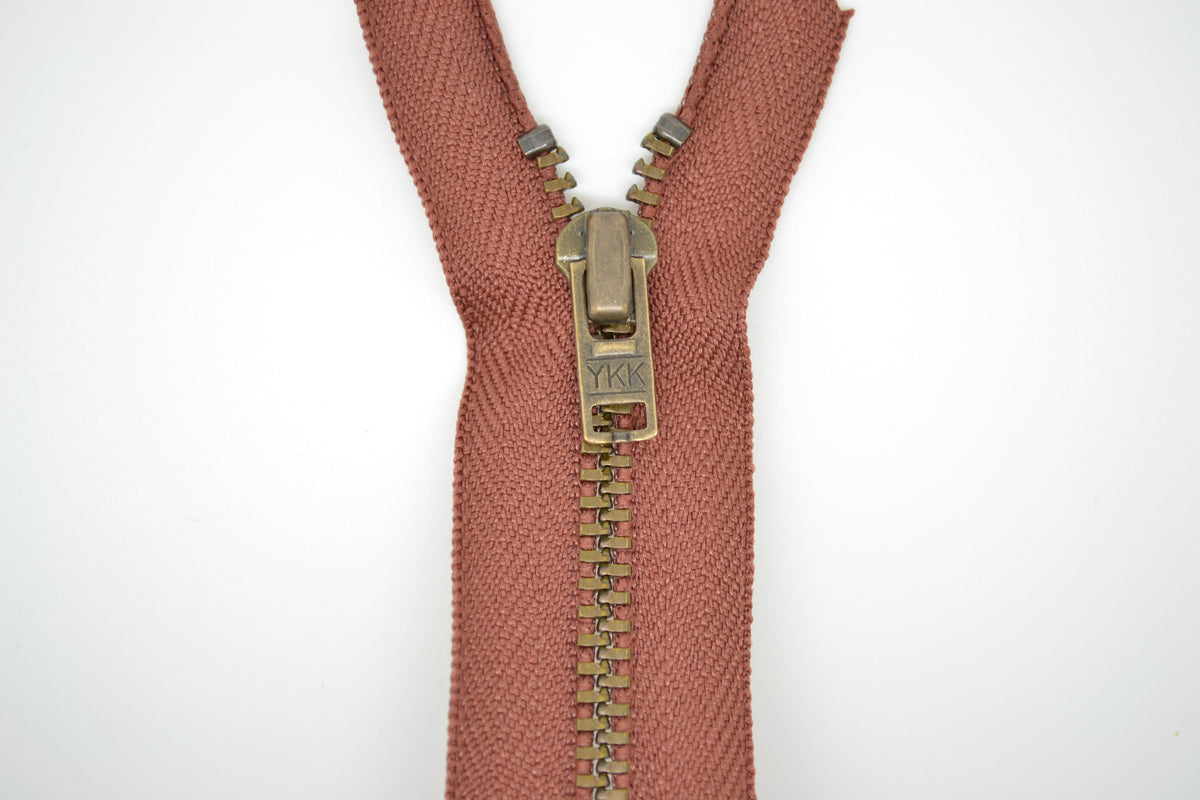 YKK Metal Dress Zip | antique brass teeth — jaycotts.co.uk - Sewing ...