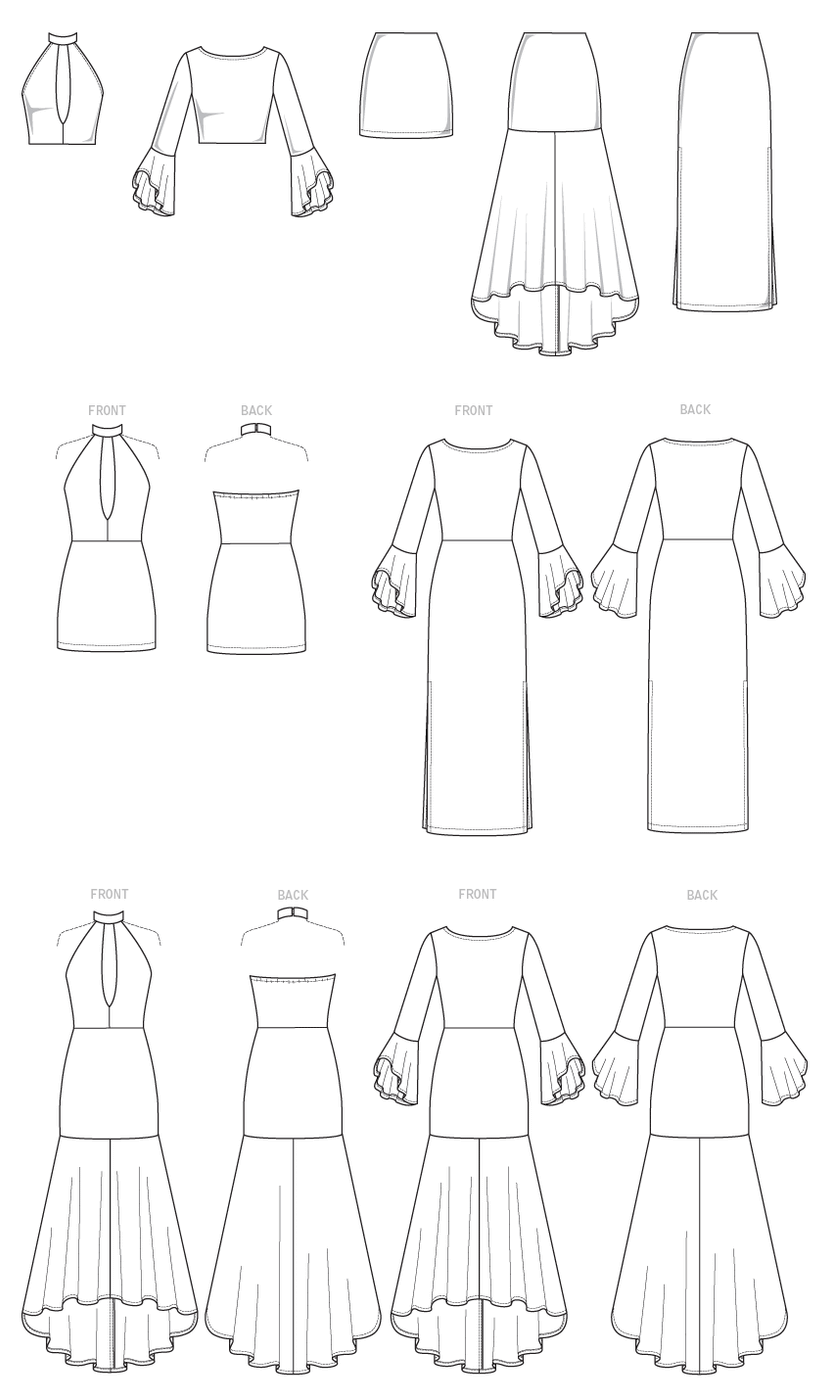 McCall's Sewing Pattern 7569 Misses' Column and Mermaid-Style Dresses ...