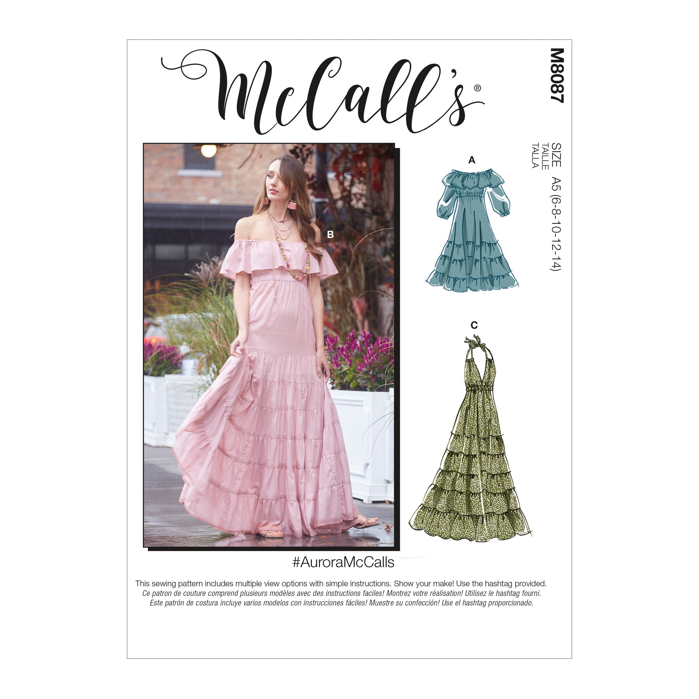 Shop McCall's 8087 Dresses sewing pattern #AuroraMcCalls at Jaycotts ...