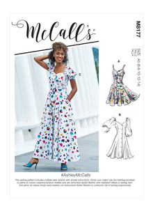 M8177 #Ashley McCalls Sewing Pattern, Misses' Dresses and Belt ...