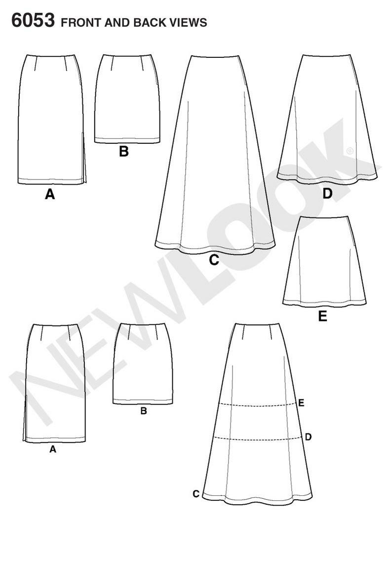 New Look Pattern: NL6053 Misses' Skirt | Easy — jaycotts.co.uk - Sewing ...