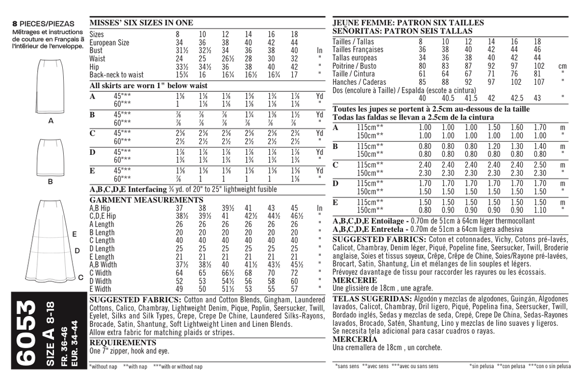 New Look Pattern: NL6053 Misses' Skirt | Easy — jaycotts.co.uk - Sewing ...