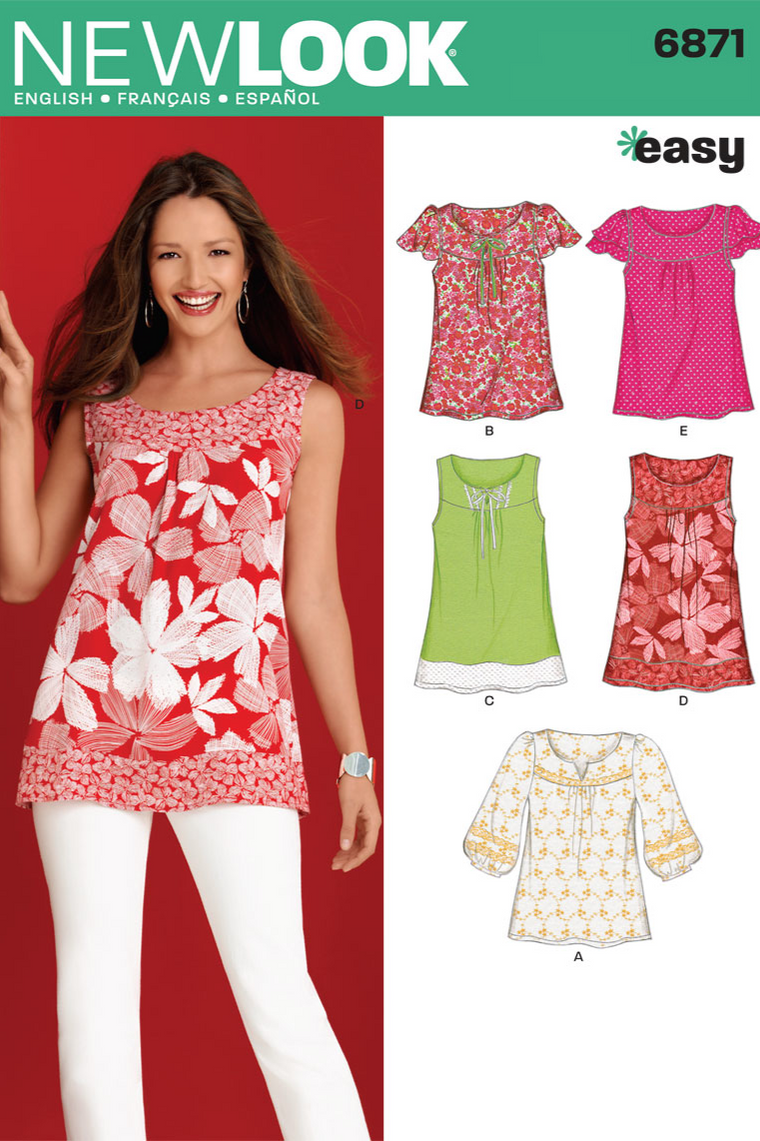 New Look Pattern: NL6871 Misses Top | Easy — jaycotts.co.uk - Sewing ...