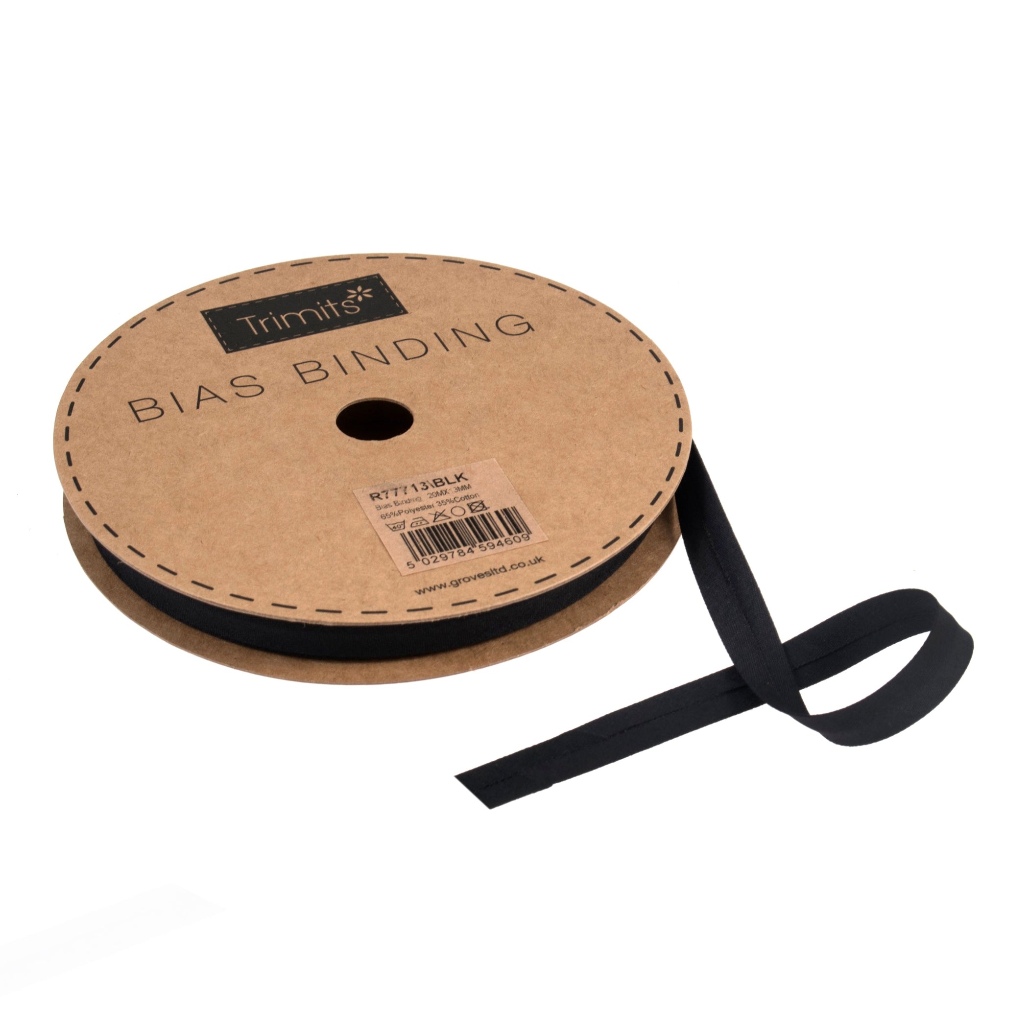 Black Bias Binding | Narrow — jaycotts.co.uk - Sewing Supplies