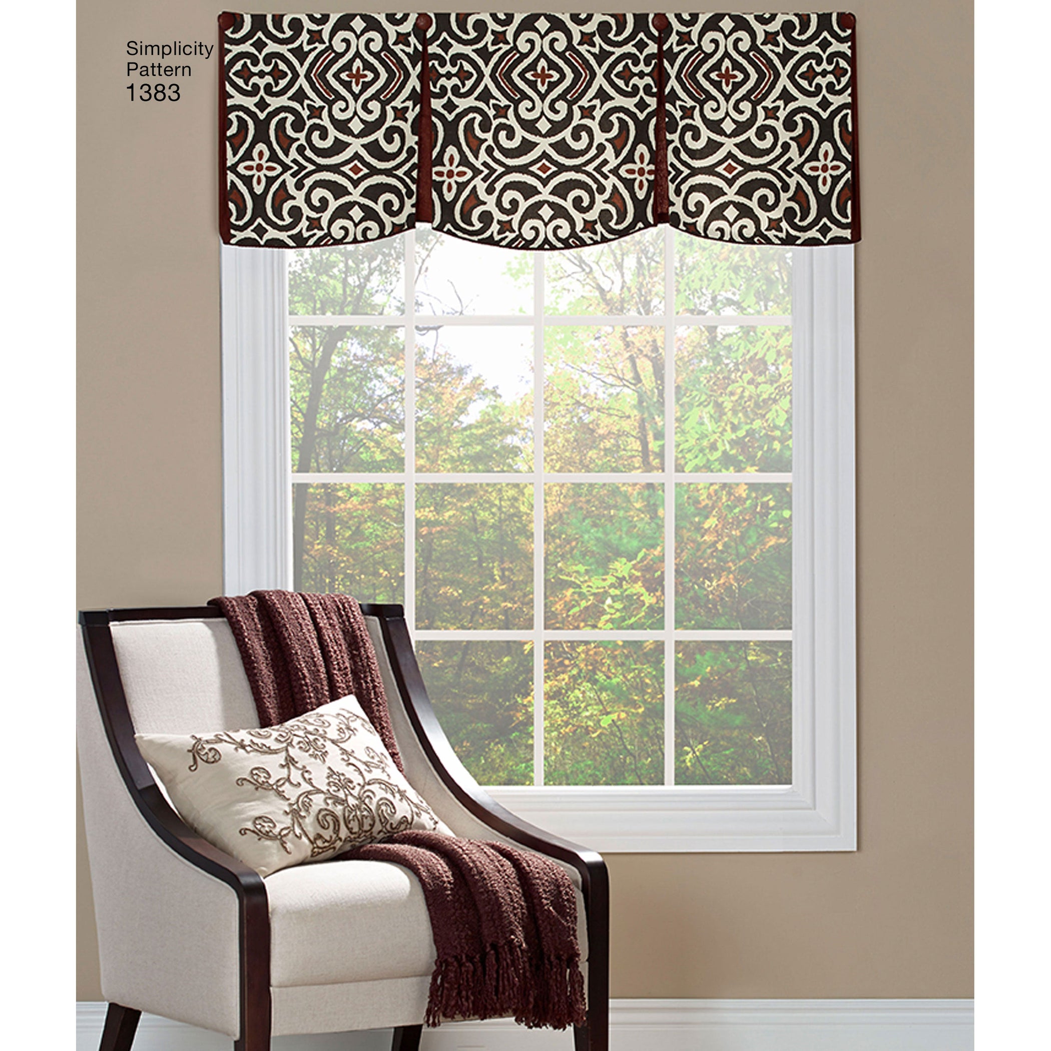 Simplicity Pattern: S1383 Valances for 36" to 40" Wide Windows ...