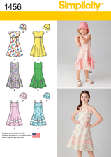 Simplicity Pattern: S1456 Girls' Dress with Bodice Variations & Hat ...