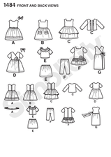 Simplicity Pattern: S1484 18" Doll Clothes — jaycotts.co.uk - Sewing ...