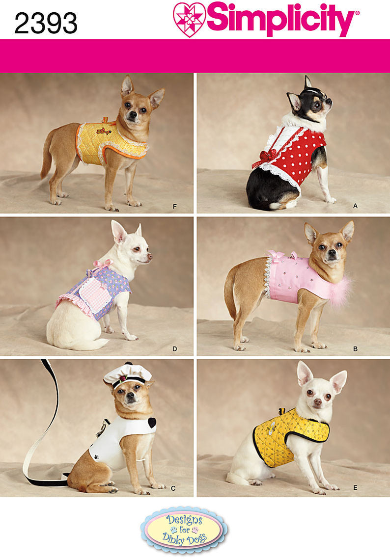 Simplicity Pattern: S2393 Small Dog Clothes — jaycotts.co.uk - Sewing ...