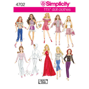 Simplicity Pattern: S4702 Fashion Doll Clothes — jaycotts.co.uk ...
