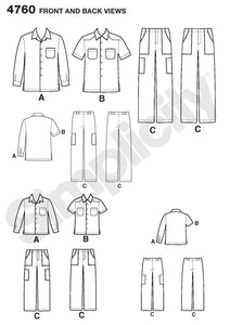 Simplicity Pattern: S4760 Boys & Men Shirts & Pants — jaycotts.co.uk ...