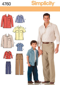 Simplicity Pattern: S4760 Boys & Men Shirts & Pants — jaycotts.co.uk ...
